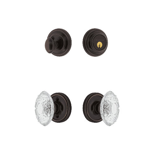 Nostalgic Warehouse Classic Rosette Entry Set with Crystal Victorian Knob | Wayfair